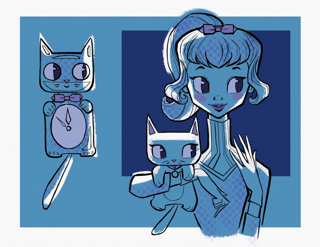 Cat O' Clock (night) - Etsy