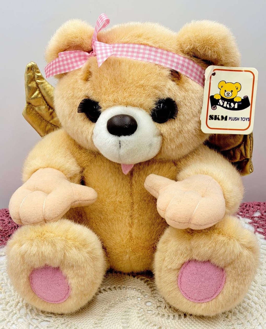 Teddy Bear Angelwith Golden Wings, Guardian Angel, Collectable Teddy ...