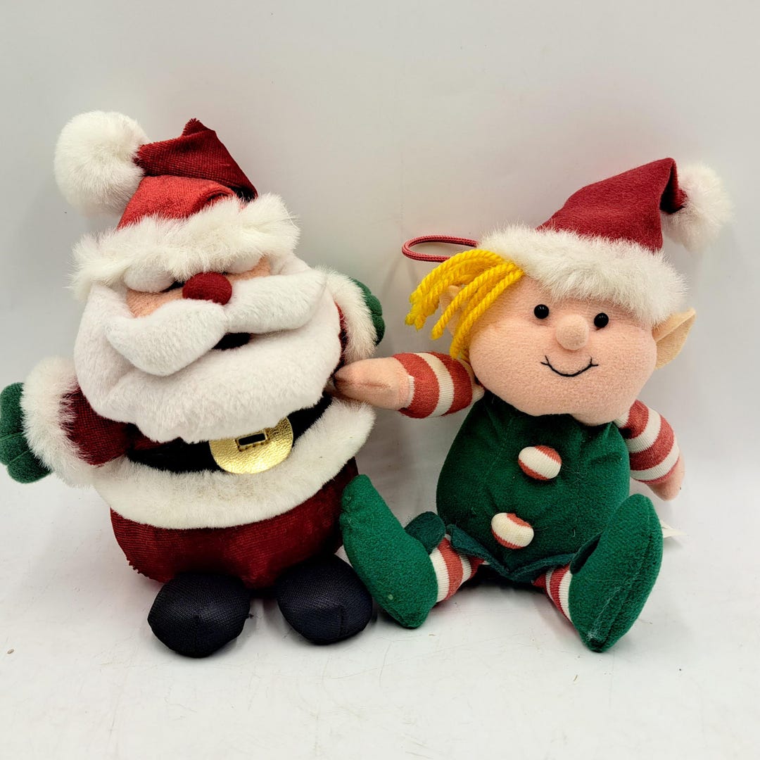 Vintage Christmas Plush- Stuffins the Elf- Musical Santa- 1990s ...