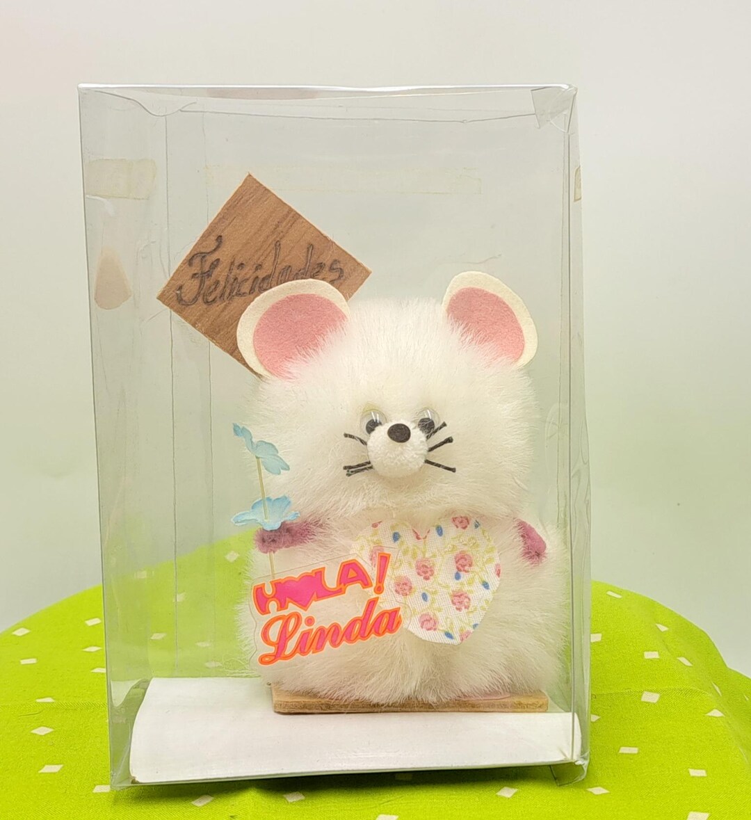 Vintage Fuzzy White Mouse Doll – Felicidades Gift, 6" - Etsy