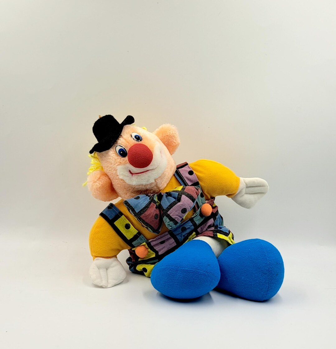 Vintage Plush Clown - Retro Clowns - Bozo the Clown - Rainbow Clown ...