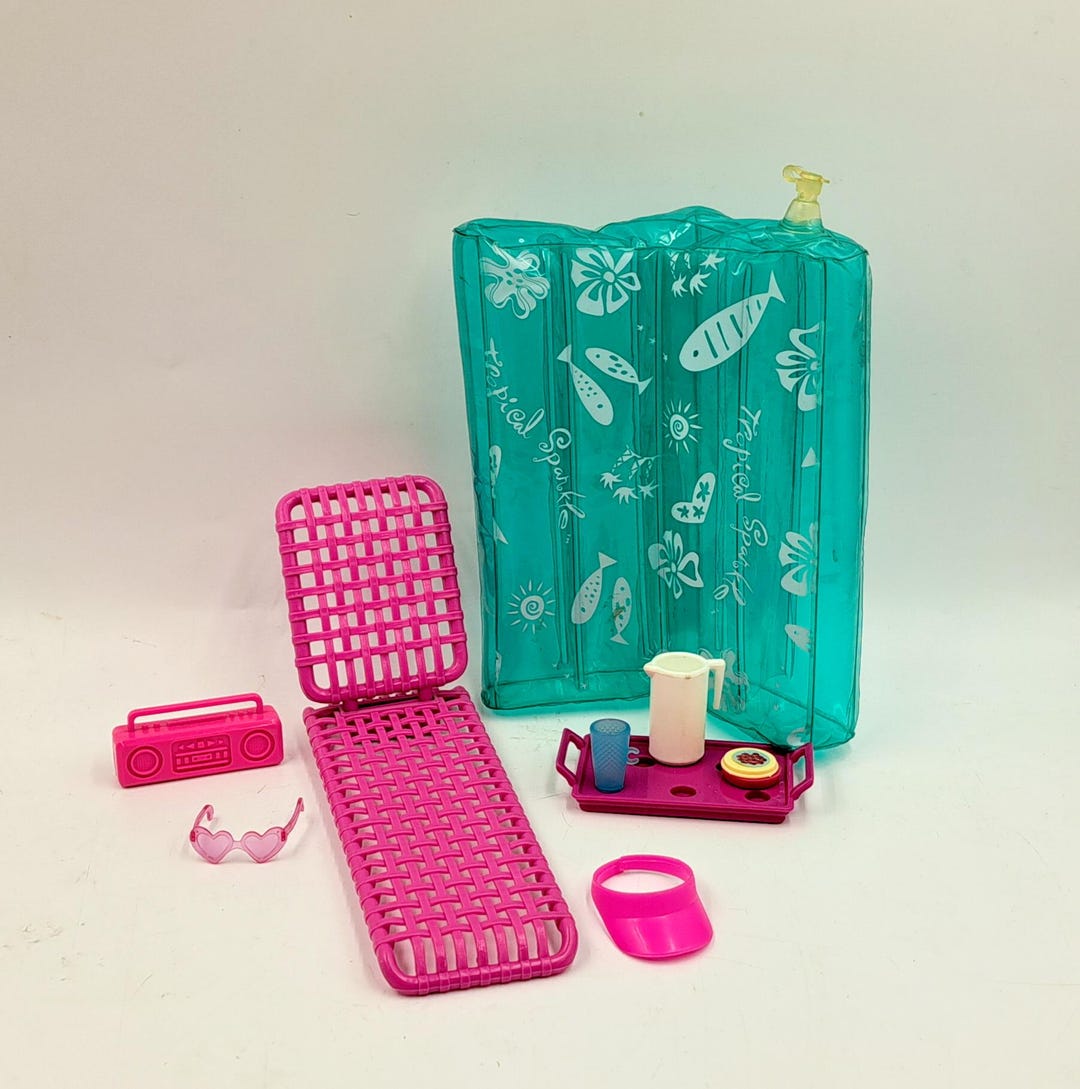 Pink Barbie Lounge Chair, Barbie Beach Set, Accessories for Barbie ...