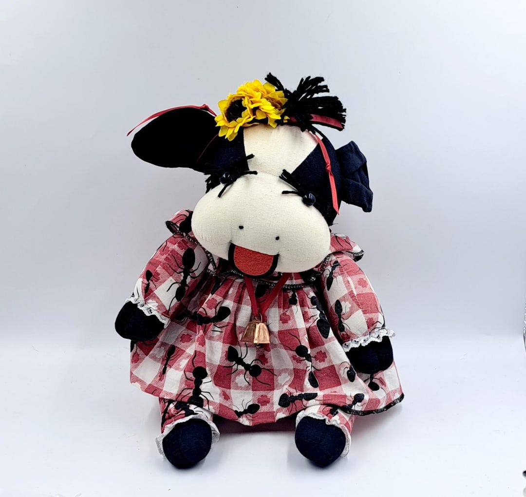 Cloth Cow Doll- Cows With Sunflowers-farm Animal Dolls-plush Cow - Etsy