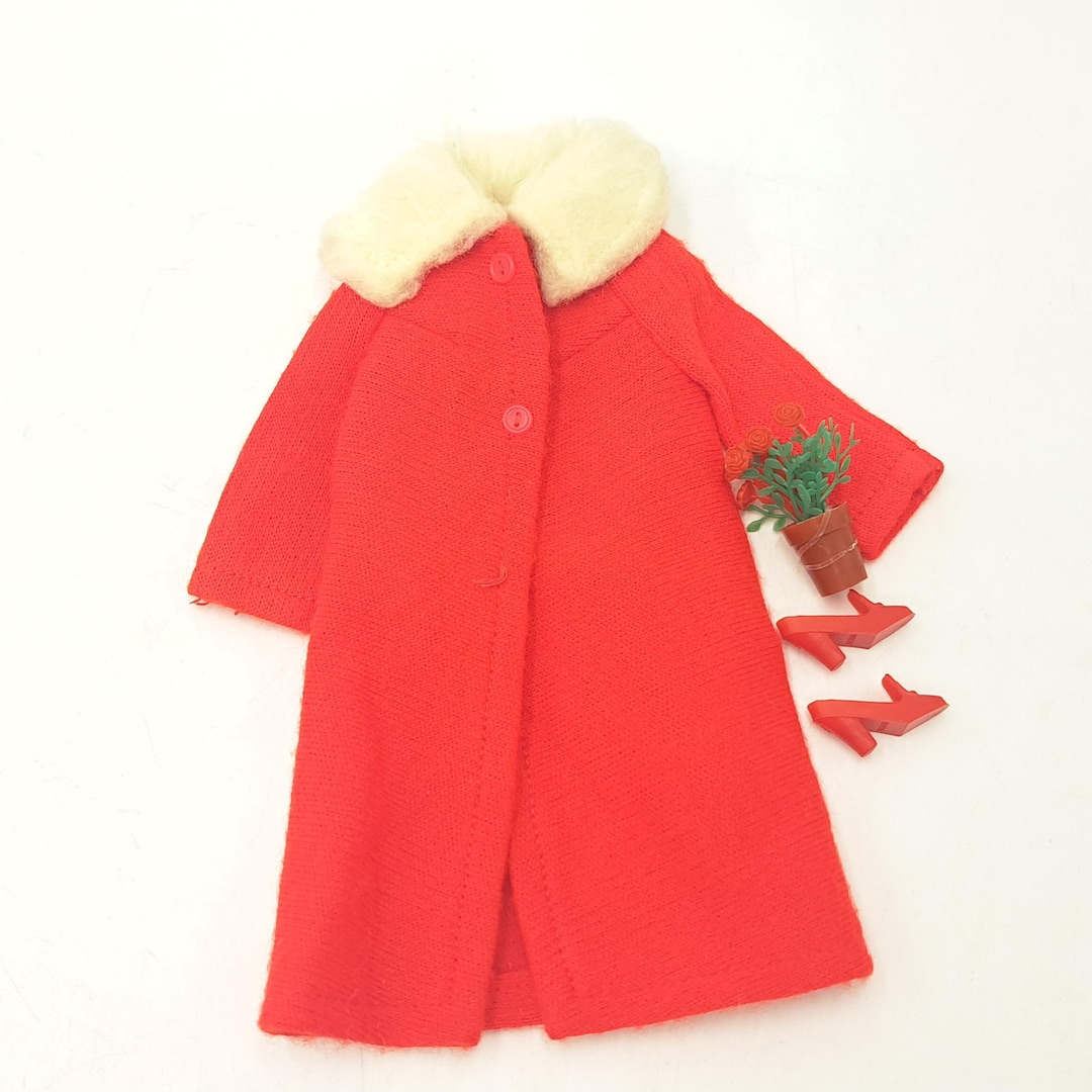 Vintage Barbie Cold Snap Coat #3429: Red & White Fur Jacket (1970s ...