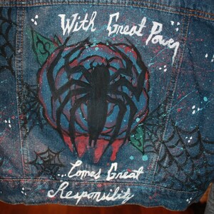 Custom Spider-man Hand Painted Jacket - Etsy