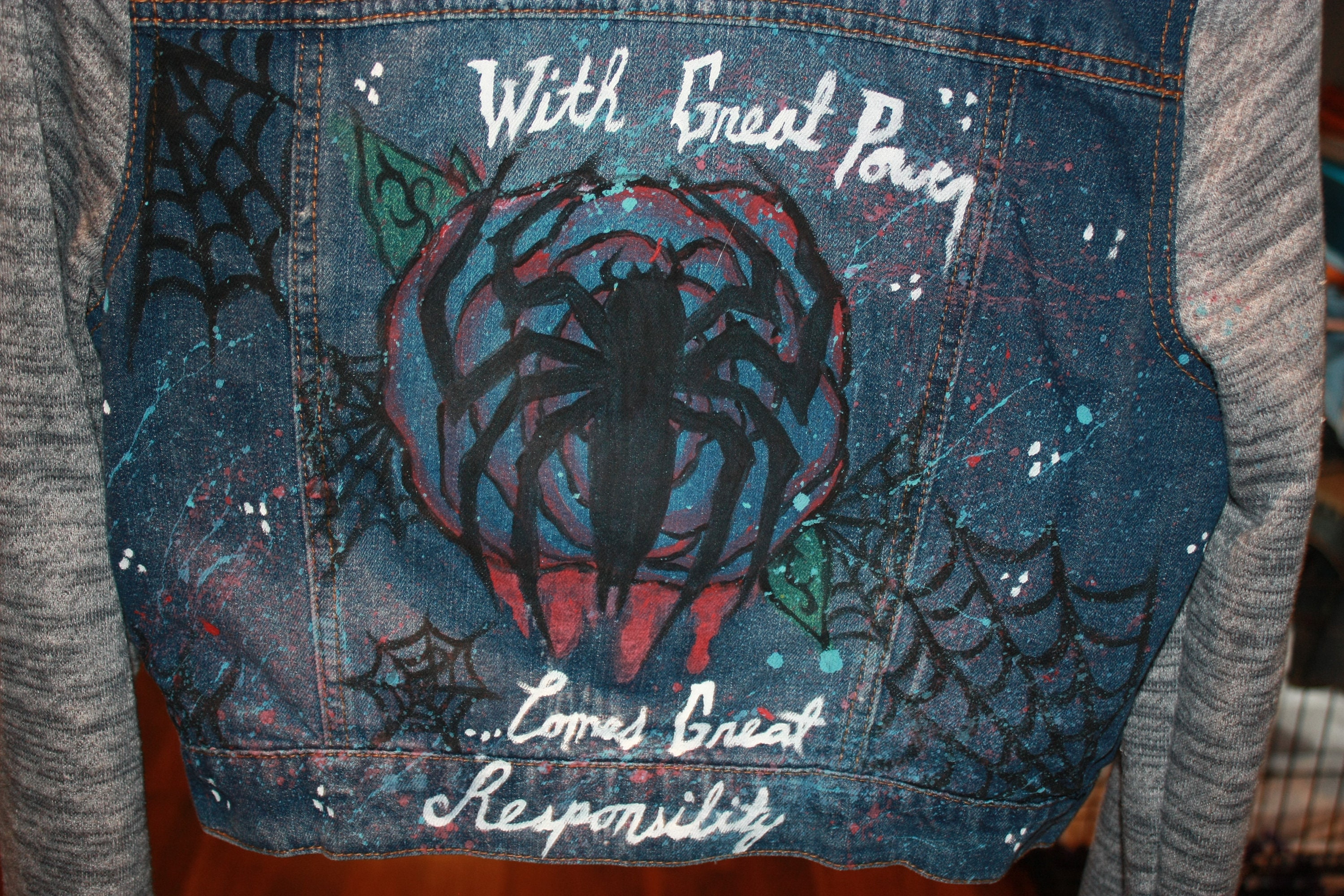 Custom Spider-man Hand Painted Jacket - Etsy