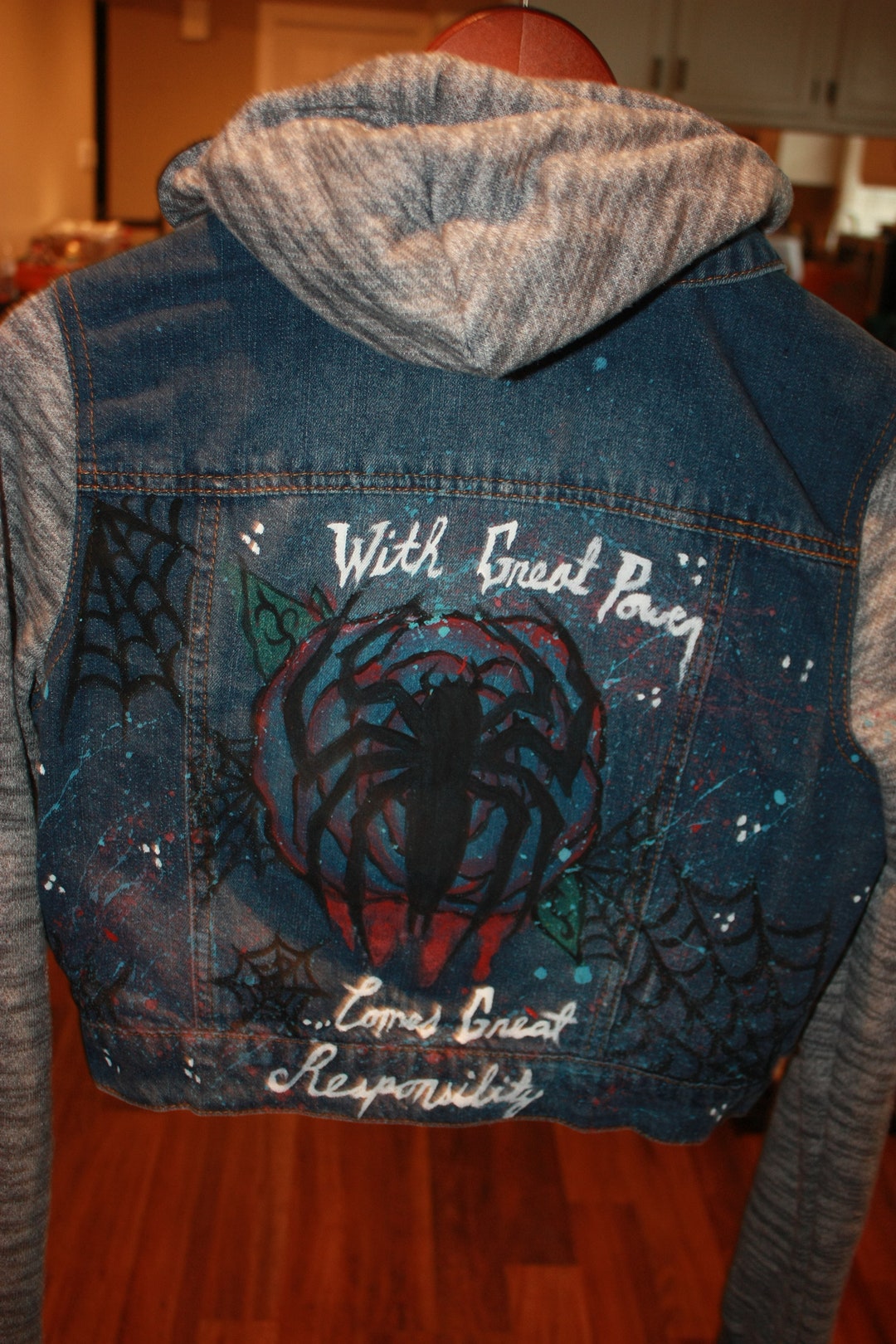 Custom Spider-man Hand Painted Jacket - Etsy