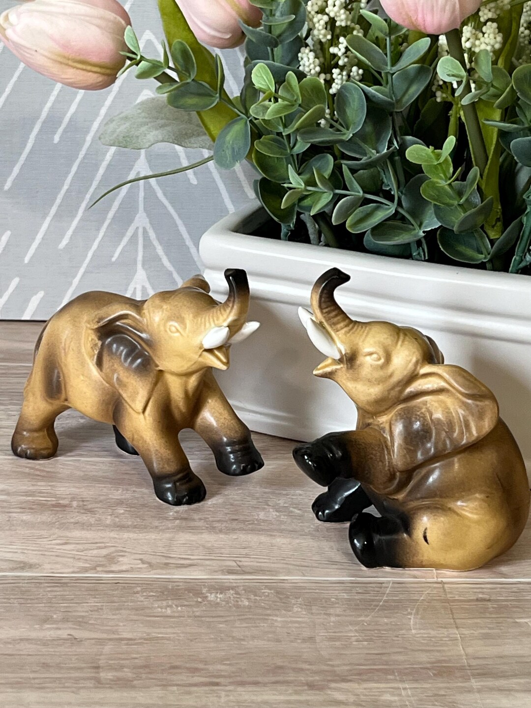 Vintage Pair of Lefton Elephant Calf Figurines Japan H6980 - Etsy