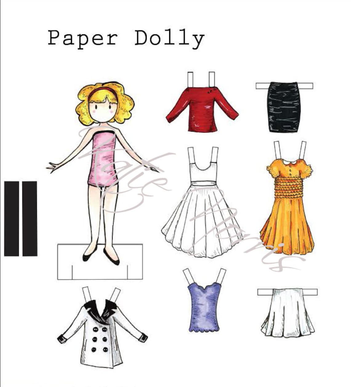 Printable Paper Dolly - Etsy