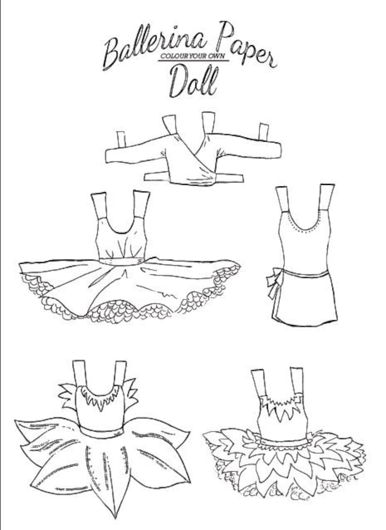 Print and Colour Your Own Ballerina Paper Doll - Etsy