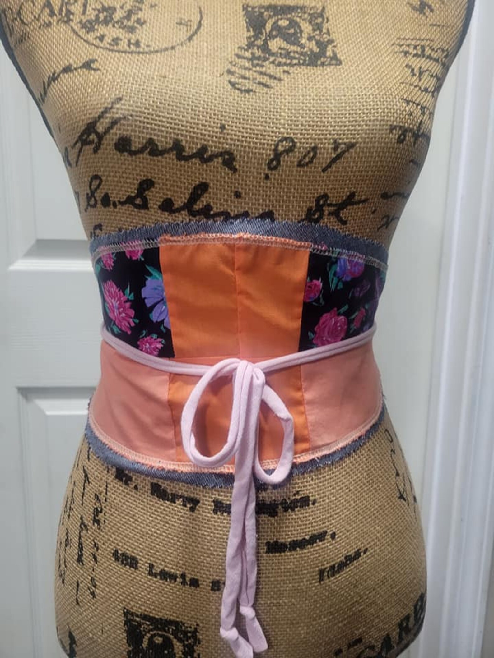 Patchwork Obi Belt / Headband: Handmade Corset Style Wrap Belt - Etsy