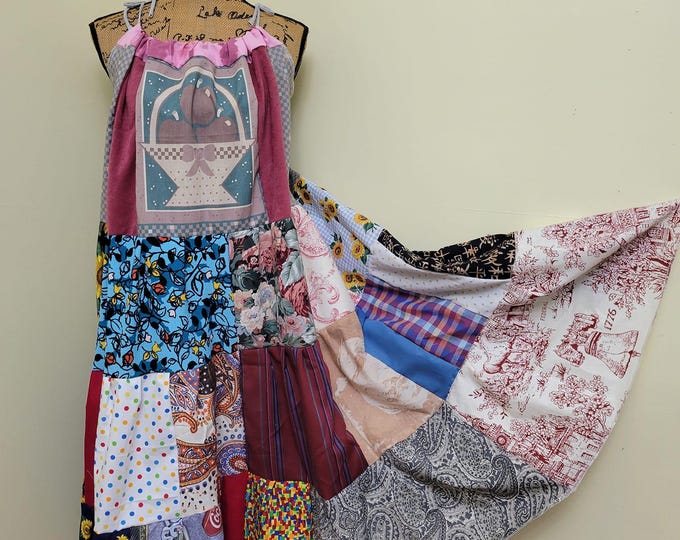 Wearable Art Dress, Handmade Upcycled Tapestry Dress, Patchwork ...