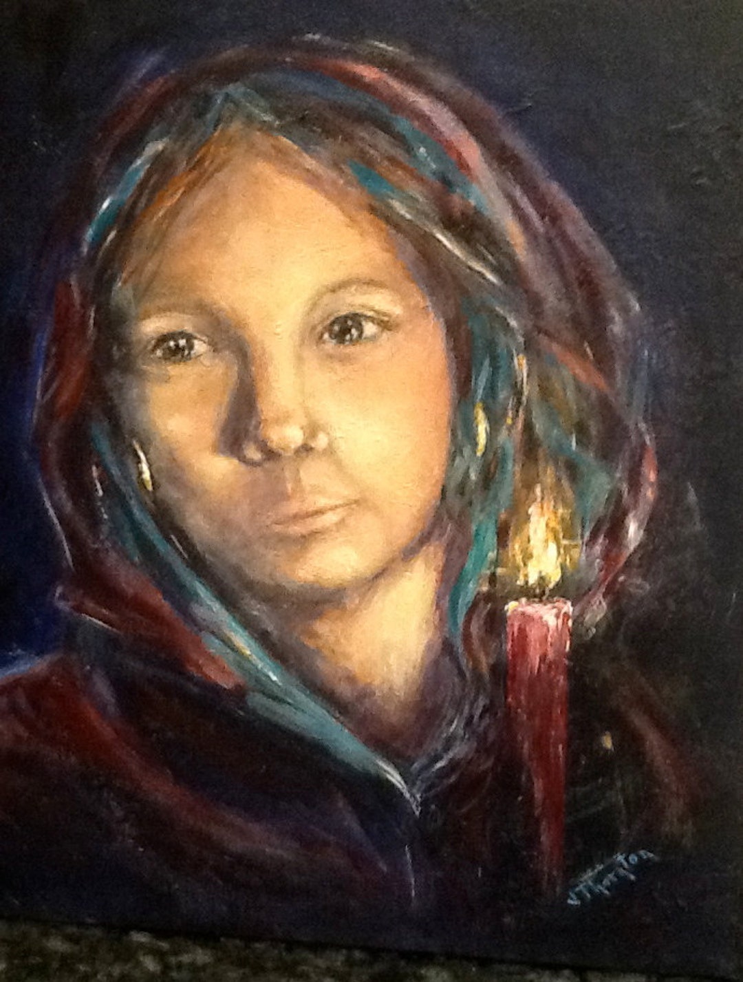 Entitled keeping Watch, Original 16x20 Painting of Young Woman With ...