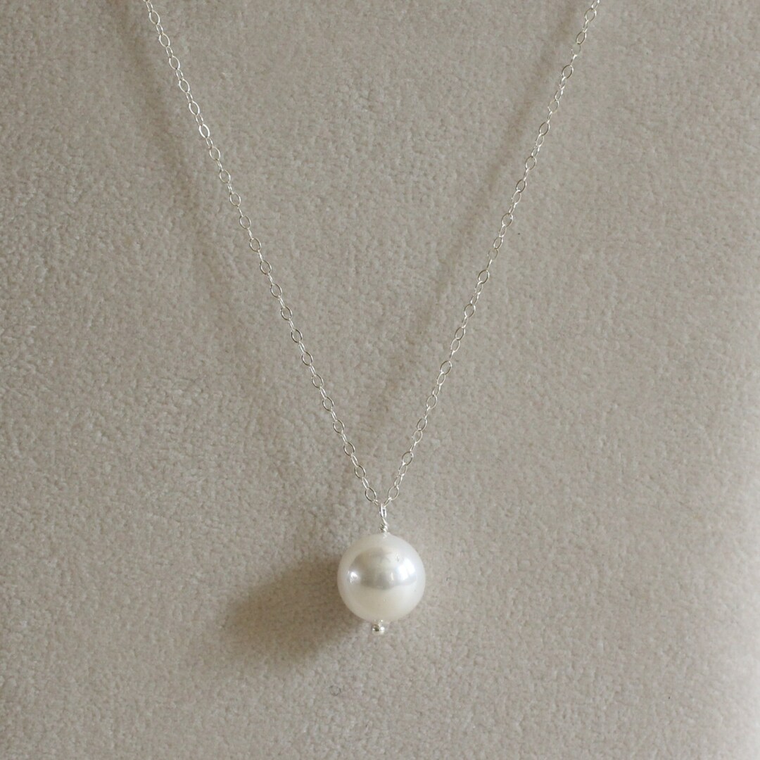Simple Pearl Pendant / Sterling Silver or Gold Filled - Etsy
