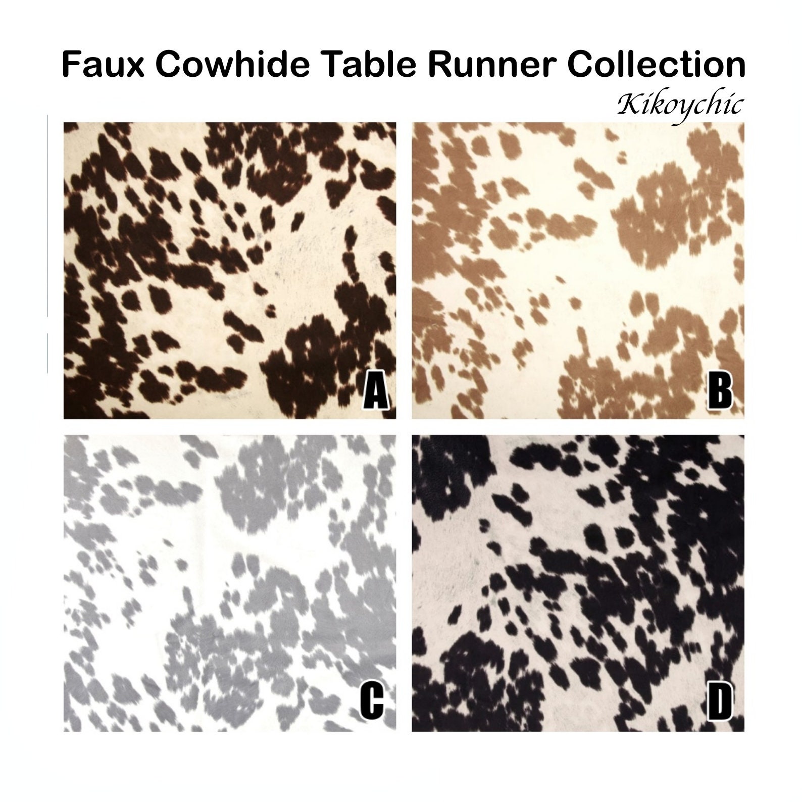 Cowhide Table Runners. Faux Cowhide Table Runners. Choose Your - Etsy