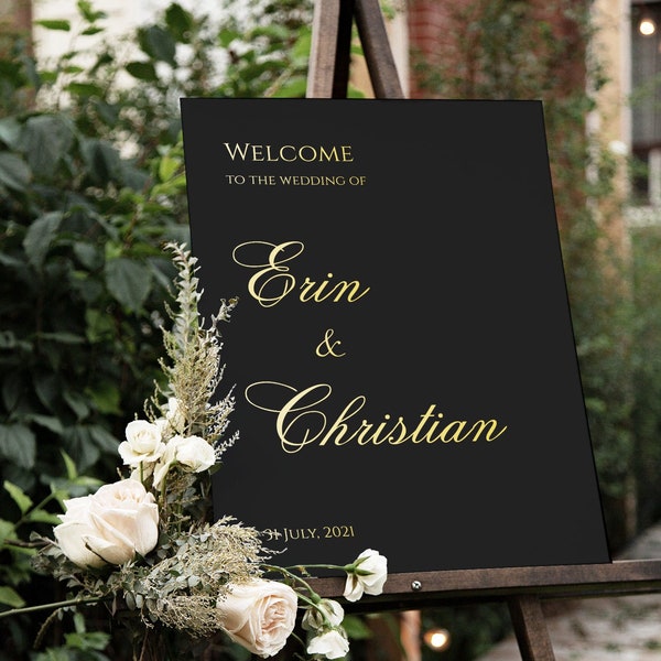 Wedding Welcome Sign Glam Template - Etsy
