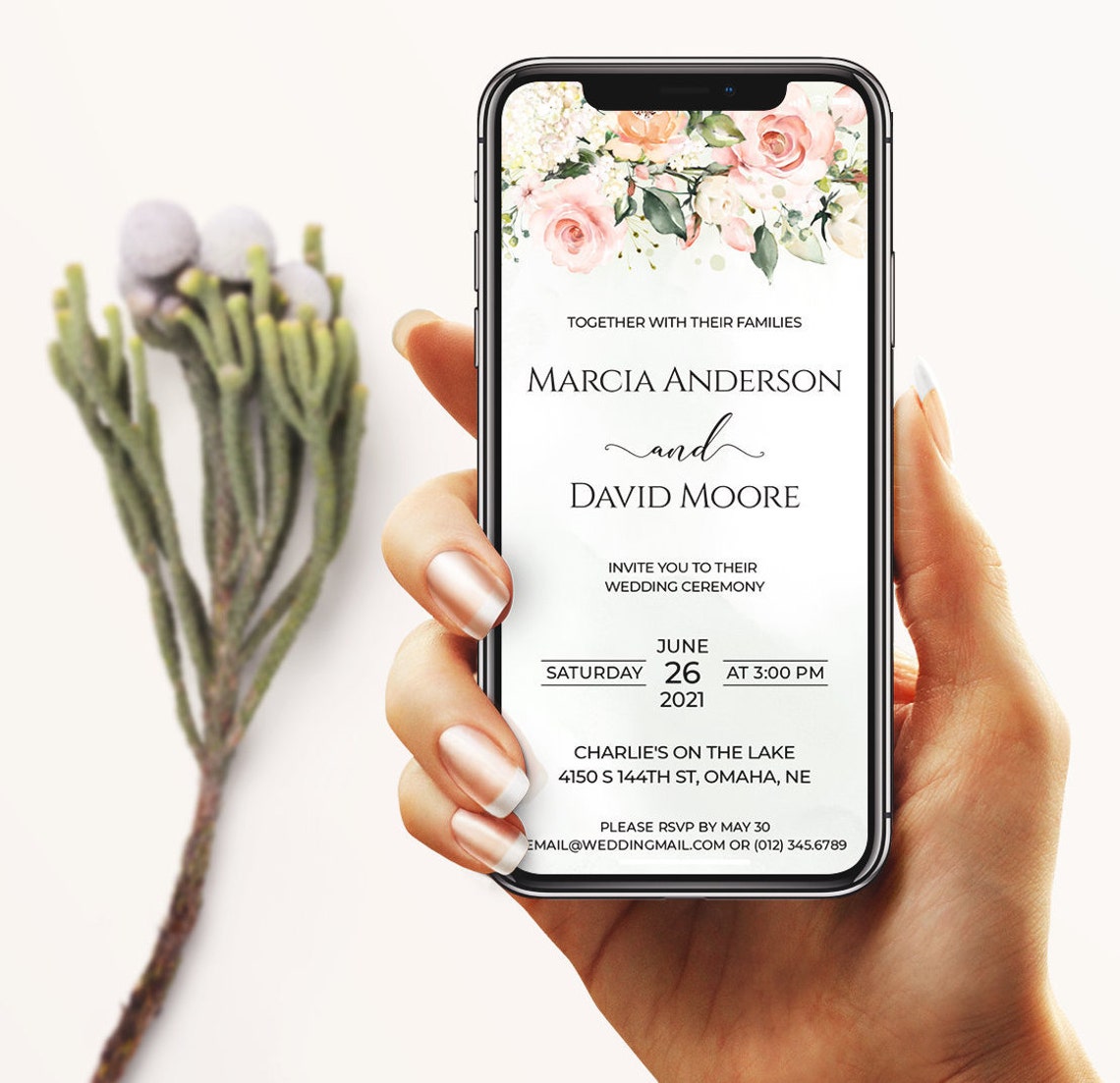 Wedding Invite Digital Template Electronic Invitation - Etsy UK