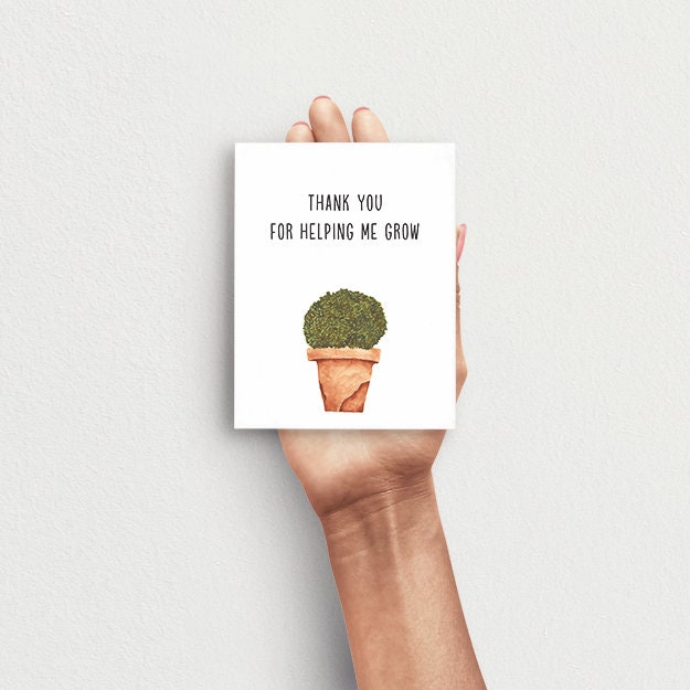 Thank You for Helping Me Grow Printable Thank You for Your - Etsy