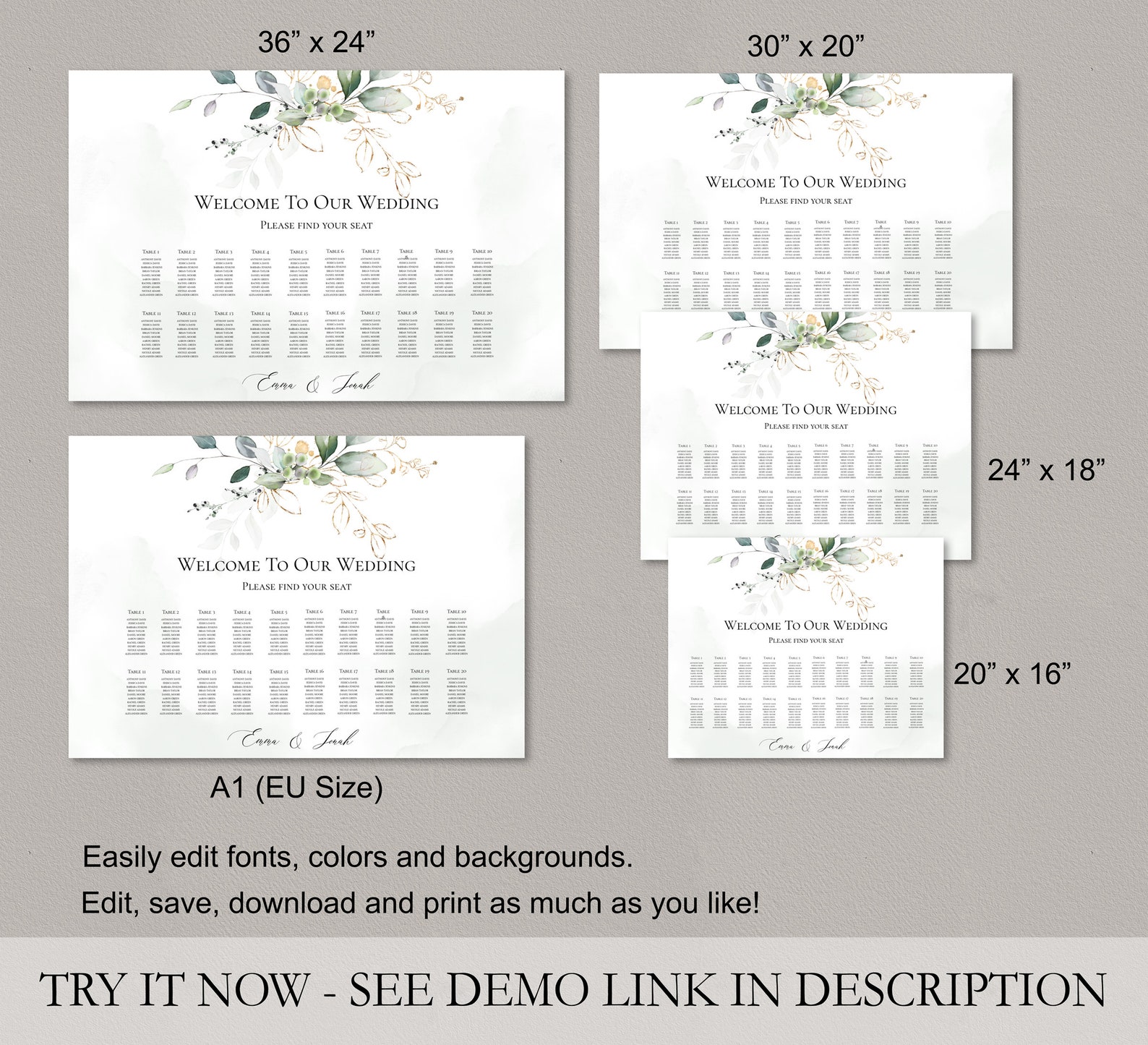 Greenery Wedding Seating Chart Seating Chart Wedding Seating - Etsy
