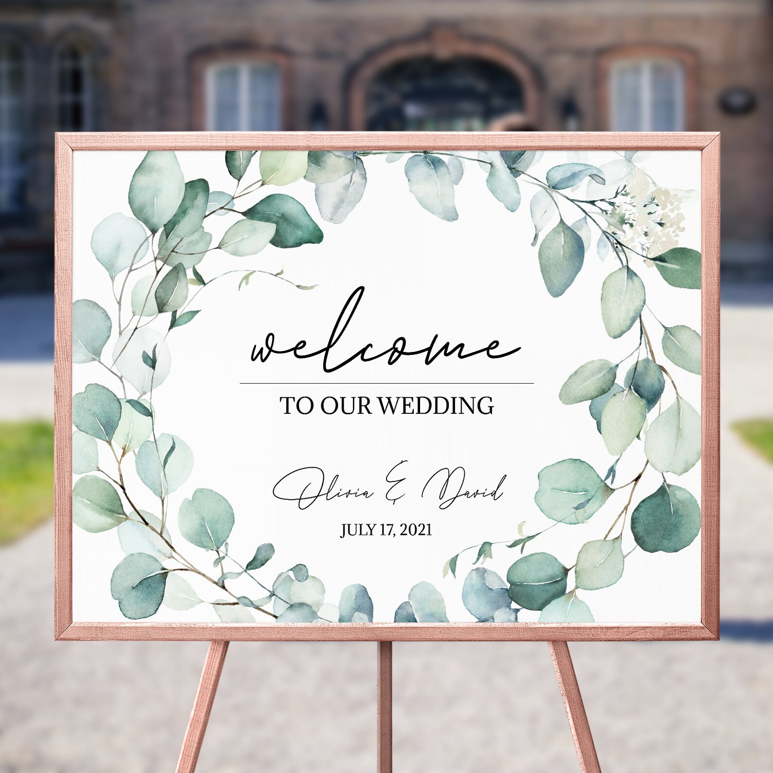 Greenery Wedding Welcome Sign Eucalyptus Wedding Sign - Etsy