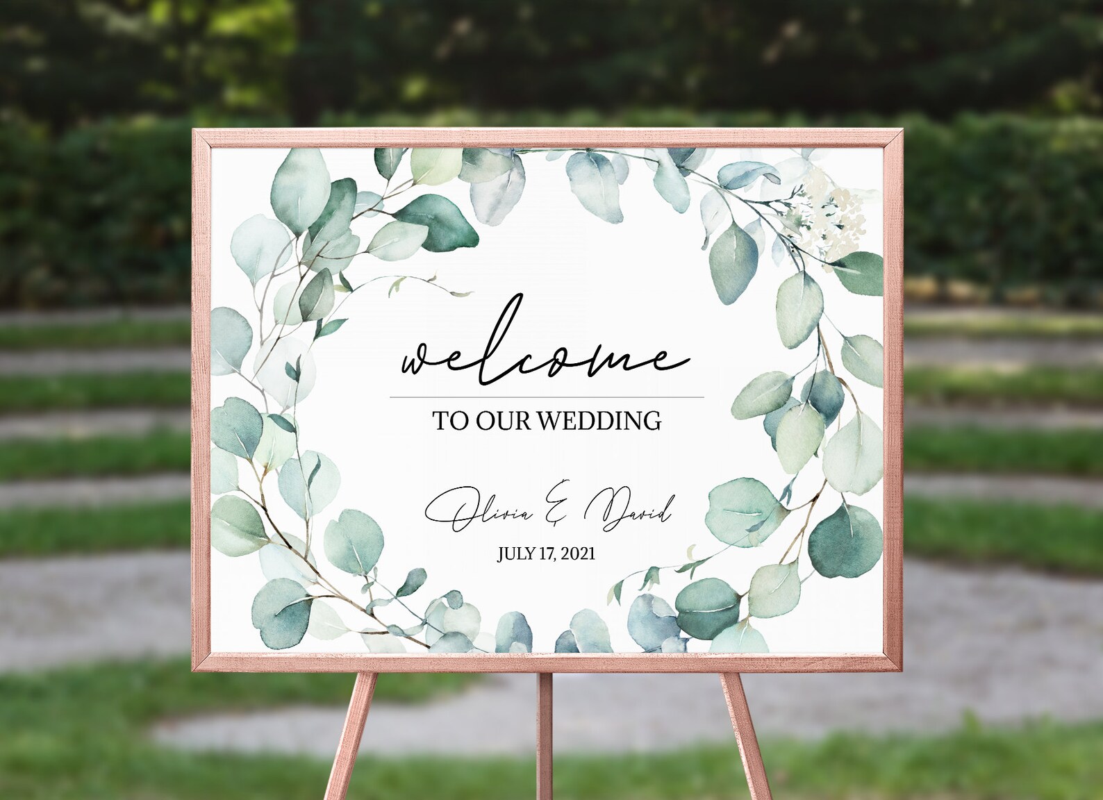 Greenery Wedding Welcome Sign Eucalyptus Wedding Sign - Etsy