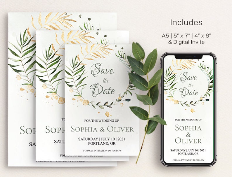 Save the Date Template 4 Different Sizes Digital Save Date - Etsy