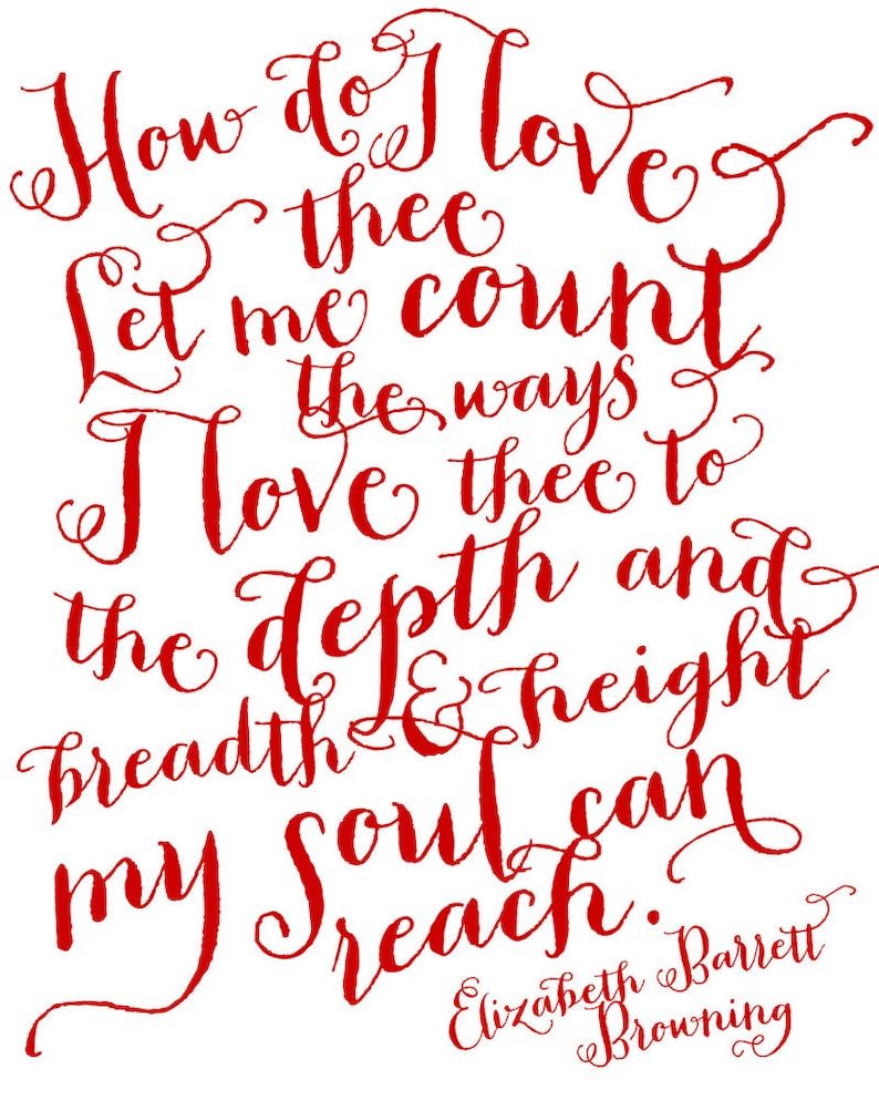 How Do I Love Thee - DIY Printable Valentine Art Poster - Etsy