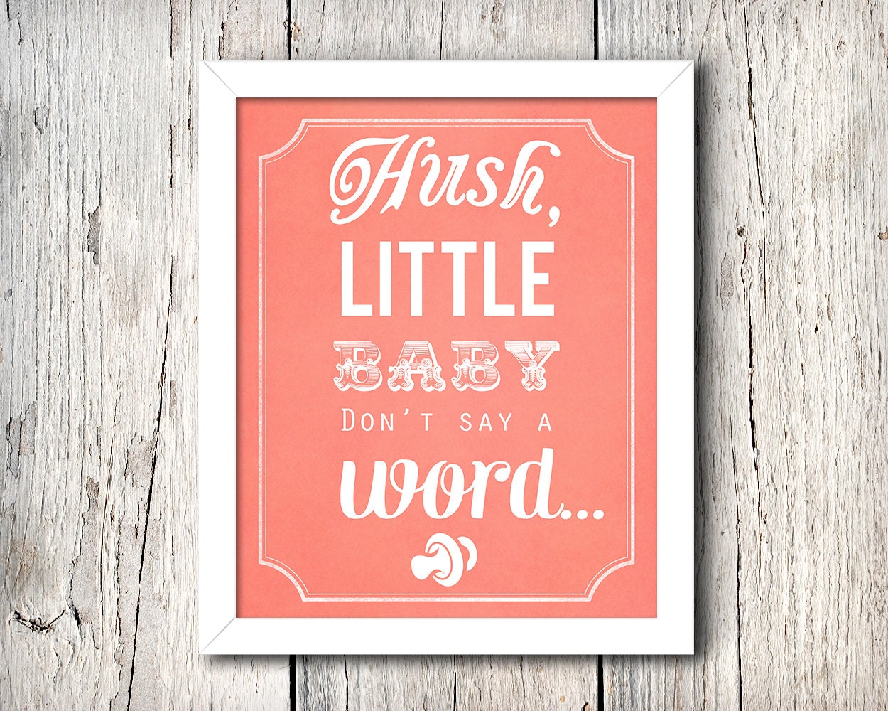 Hush Little Baby - DIY Printable Nursery Art - Etsy