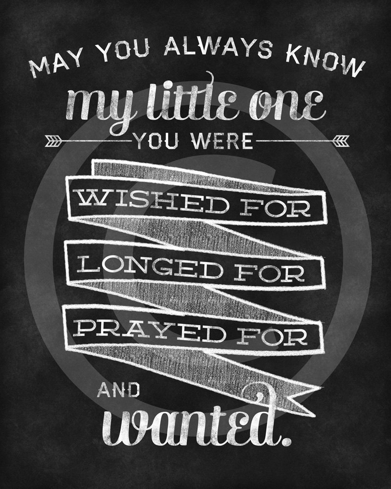 You Were Wanted -16x 20 DIY Printable Adoption Chalk Nursery Art - Etsy