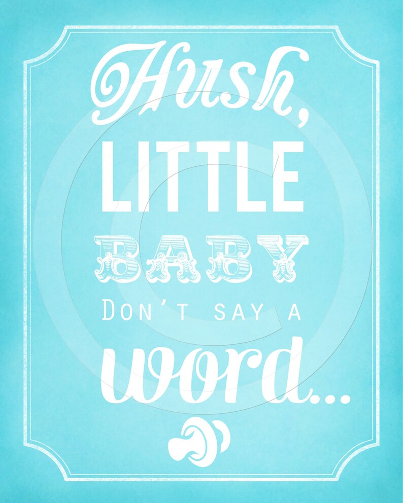 Hush Little Baby - DIY Printable Nursery Art - Etsy