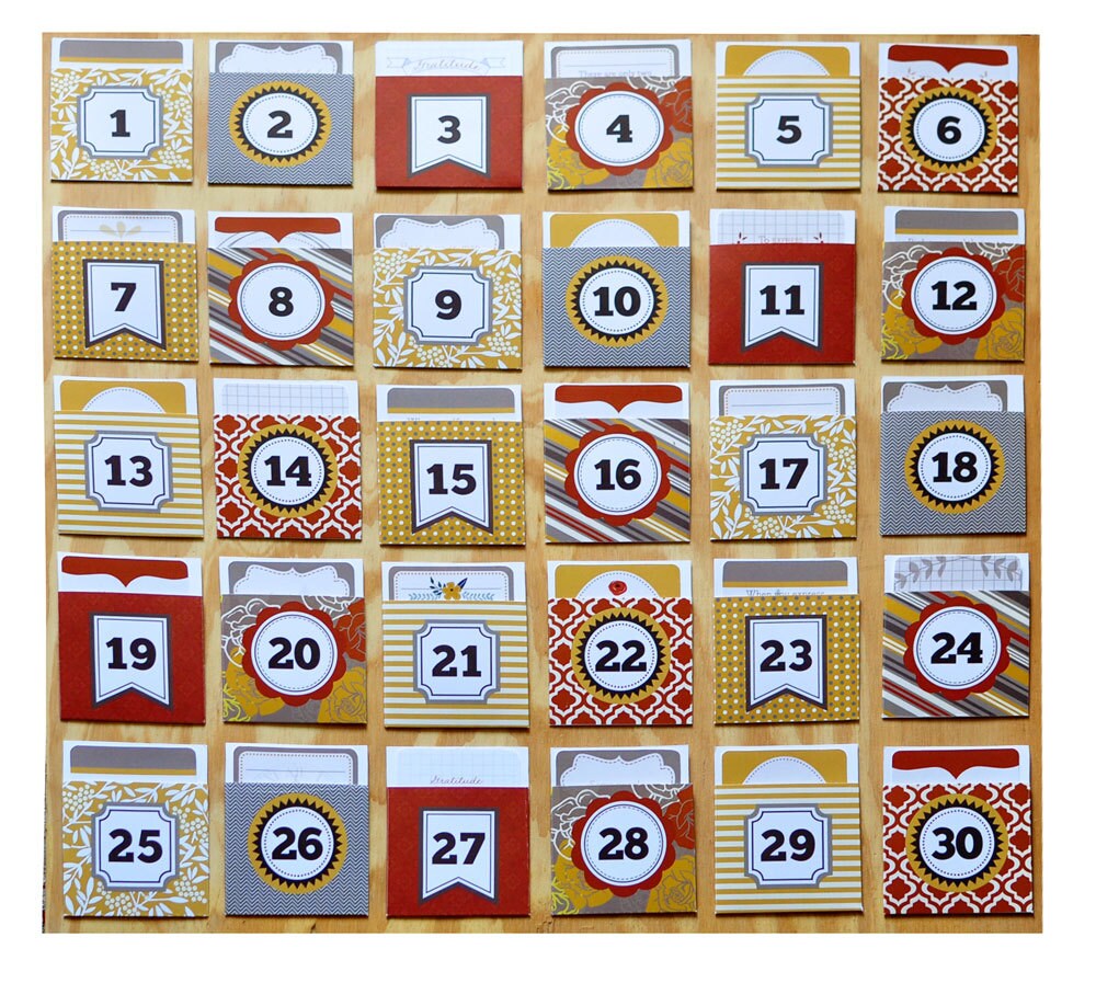 30 Days of Gratitude - DIY Printable Thanksgiving Advent Calendar - Etsy UK