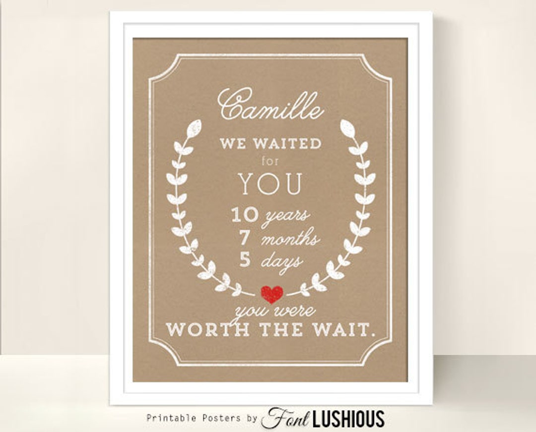 Worth the Wait - DIY Printable Adoption Nursery Art - Etsy