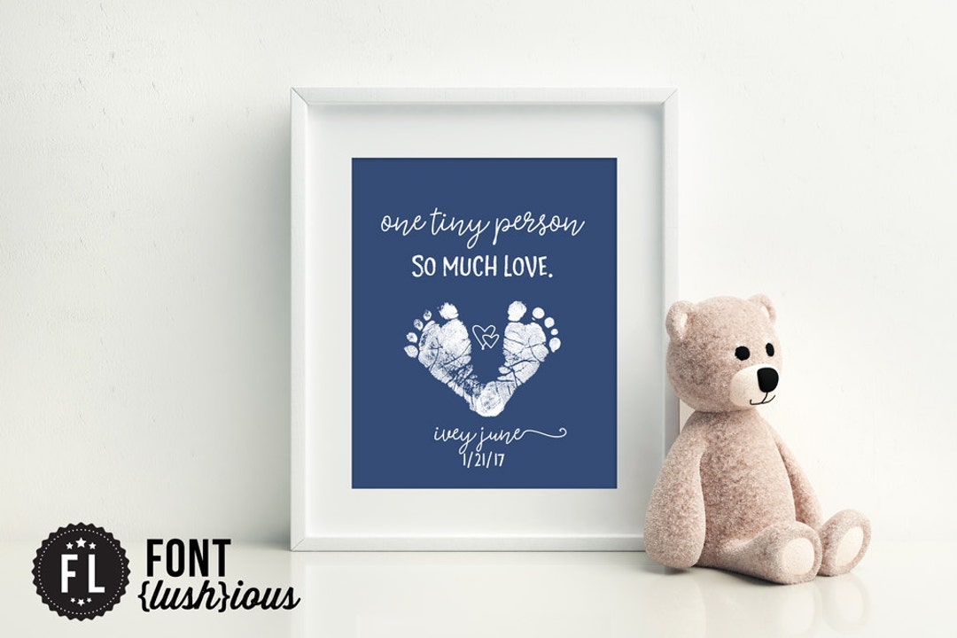 Baby Footprint Keepsake Art, Printable 8x10 Nursery Print, One Tiny ...