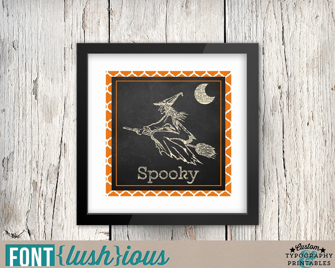 8x8 Printable Spooky Halloween Dictionary Art Poster - Etsy