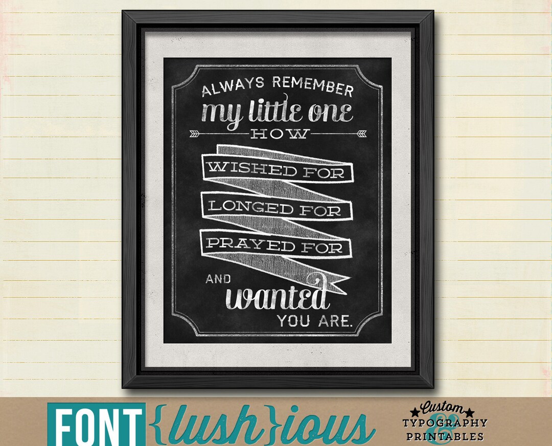 Always Remember - Printable Adoption Chalk Nursery Art - Etsy
