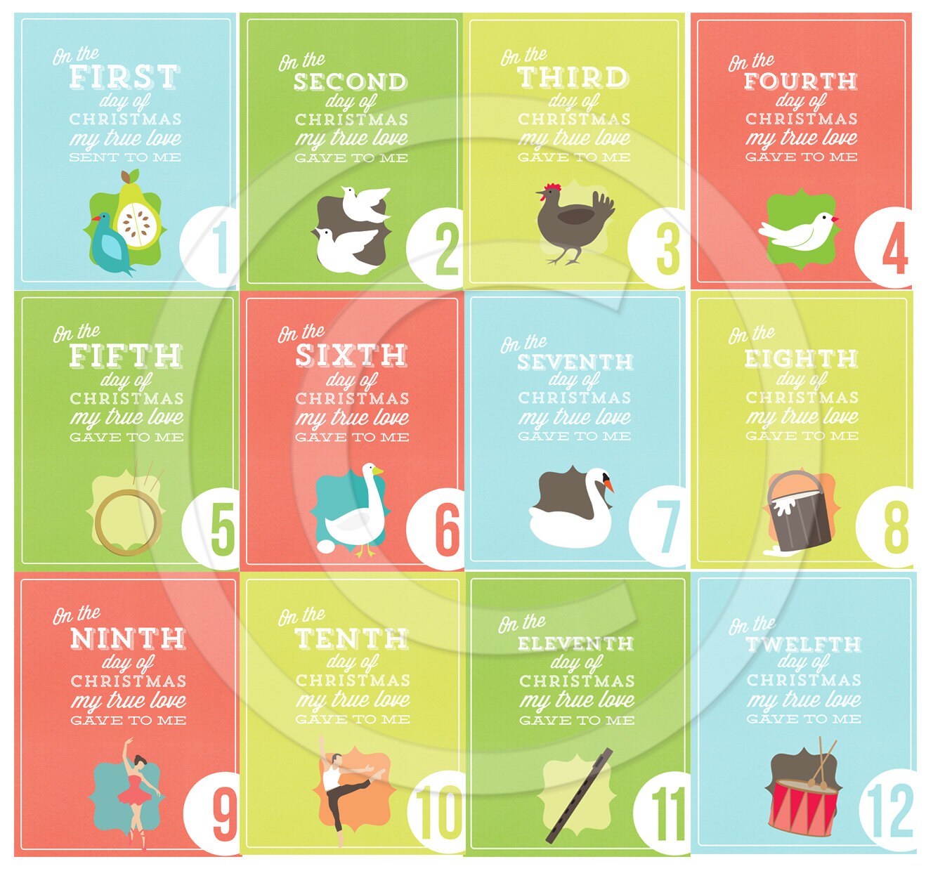 12 Days of Christmas Countdown - 8 X 10 DIY Printable Christmas Advent ...