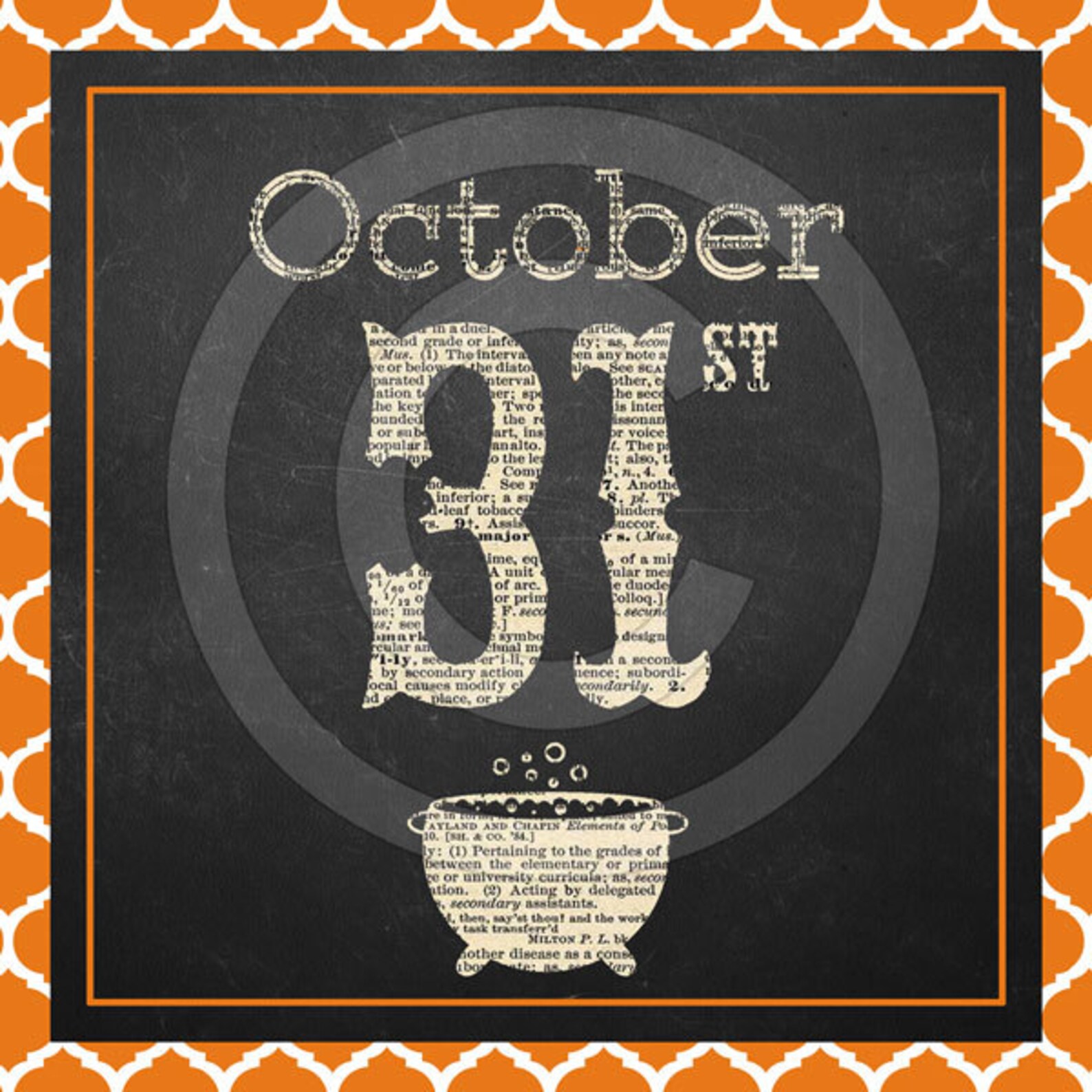 8x8 Printable Oct 31st Halloween Dictionary Art Poster - Etsy