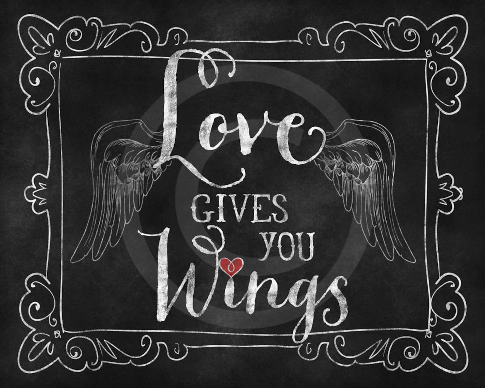 Love Gives You Wings - Printable Chalkboard Art - Etsy
