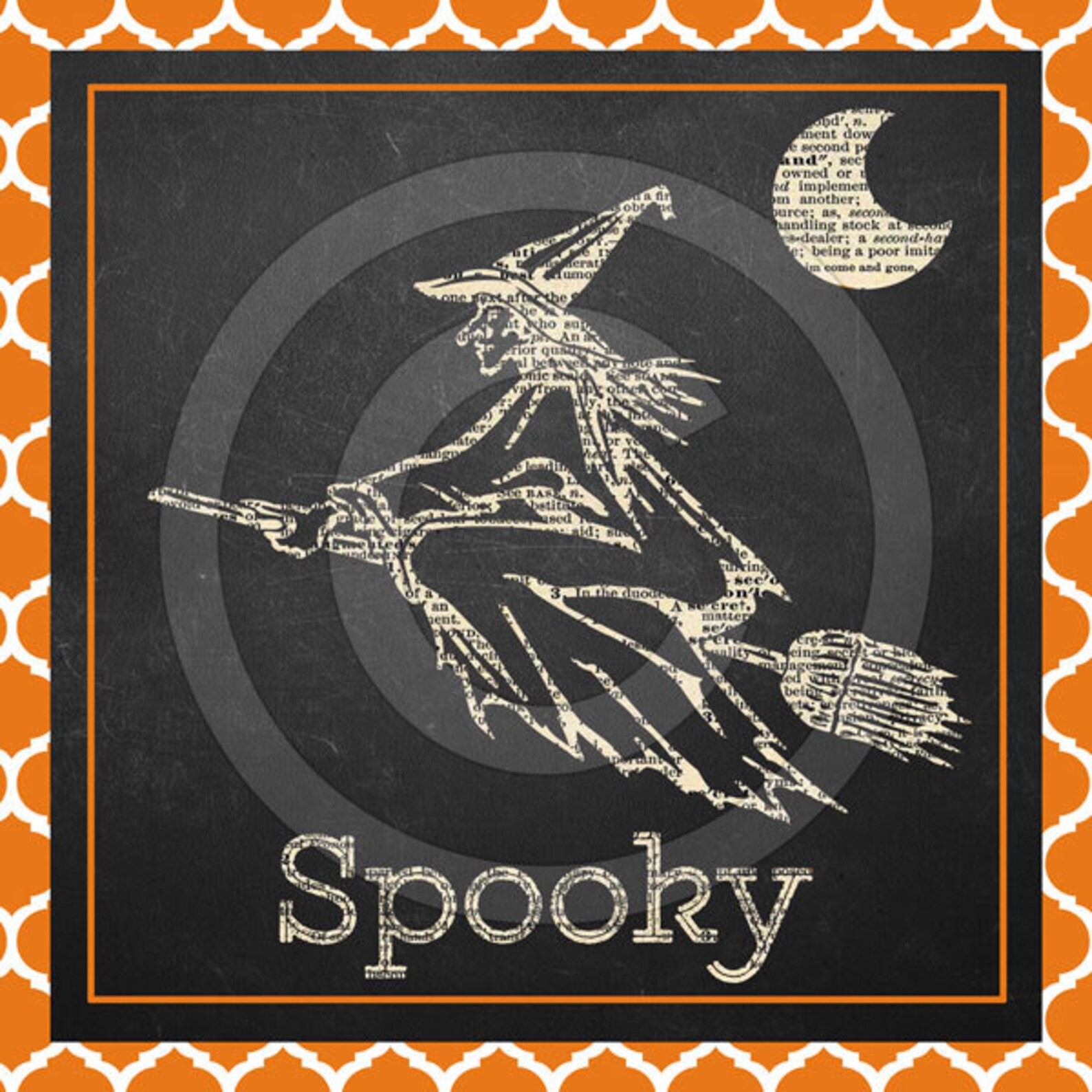 8x8 Printable Spooky Halloween Dictionary Art Poster - Etsy