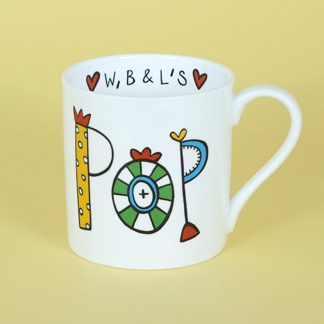 Pop or Pops Mug, Can Be Personalised With Any Name, Fine Bone China Pop ...