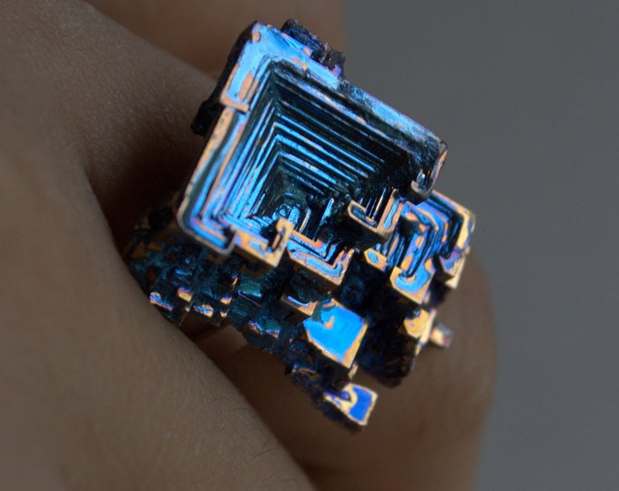 Bismuth Crystal Ring Beautiful Iridescent Colors - Etsy