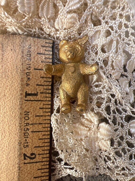 Steiff goldtone bear pin,teddy bear,kids toys,stuffed… - Gem