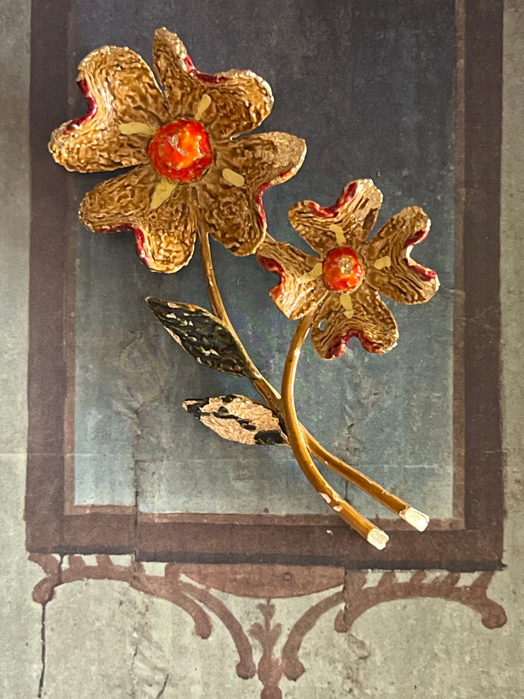 Signed ART Flower Pin,arthur Pepper,old Flower Pin, Mod Jewelry,kitsch ...