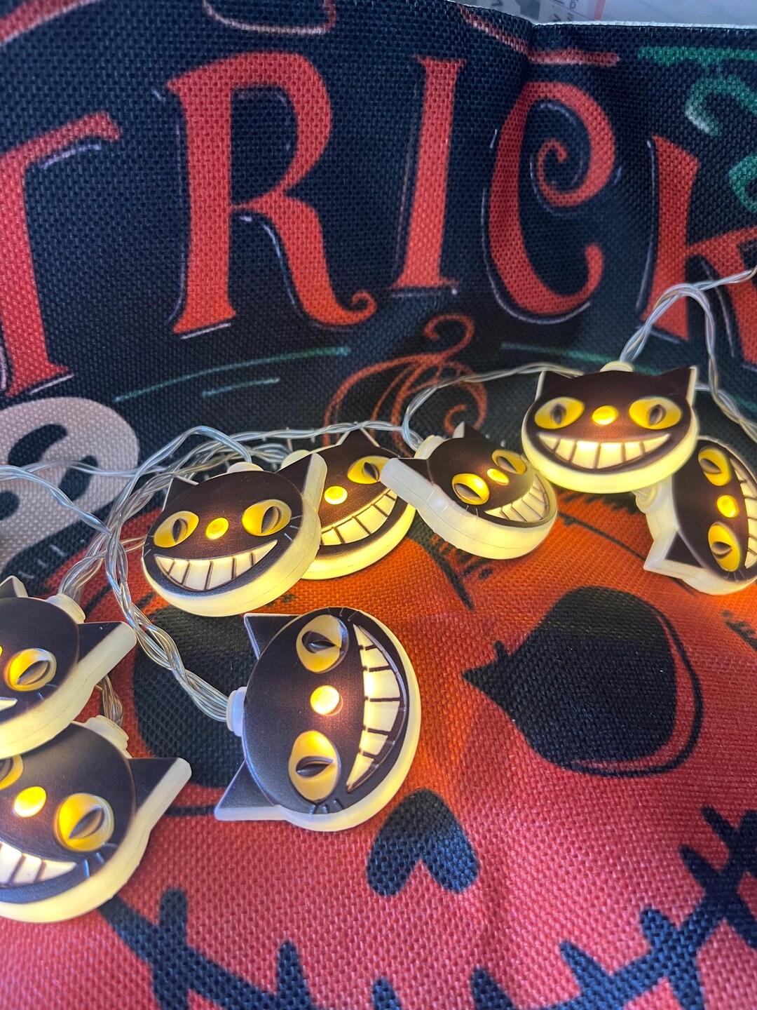 Smiling Black Cat String Lights,halloween Decor,alice in Wonderland ...