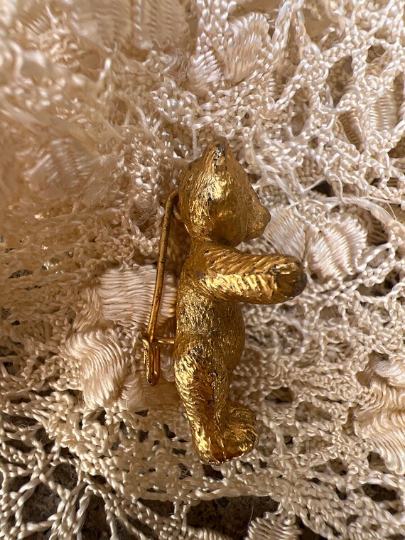 Steiff goldtone bear pin,teddy bear,kids toys,stuffed… - Gem