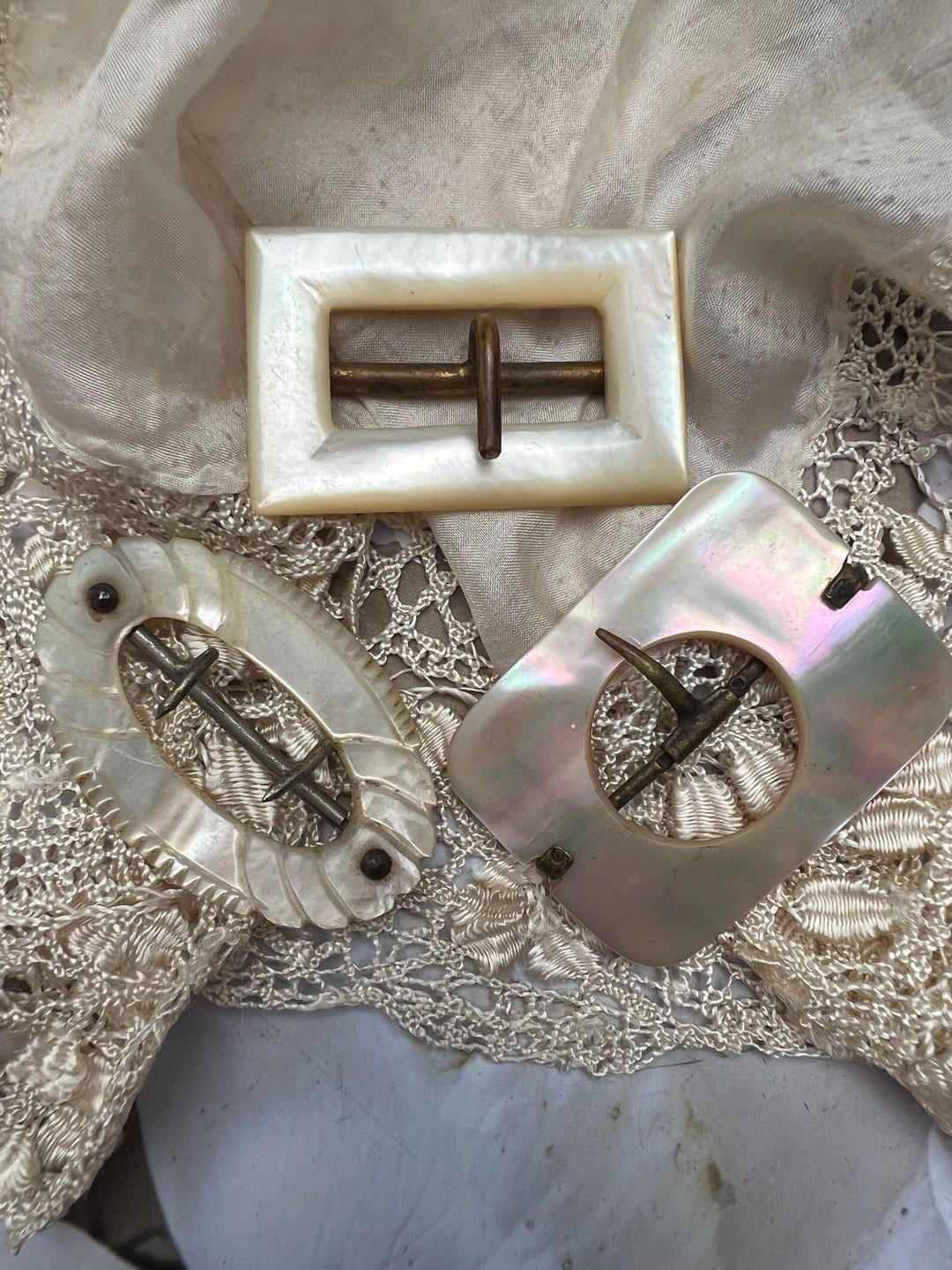 Victorian Era Mother of Pearl Buckles,victorian Accessories,dress ...
