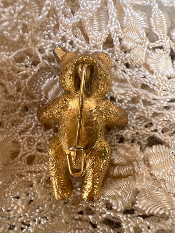 Steiff goldtone bear pin,teddy bear,kids toys,stuffed… - Gem