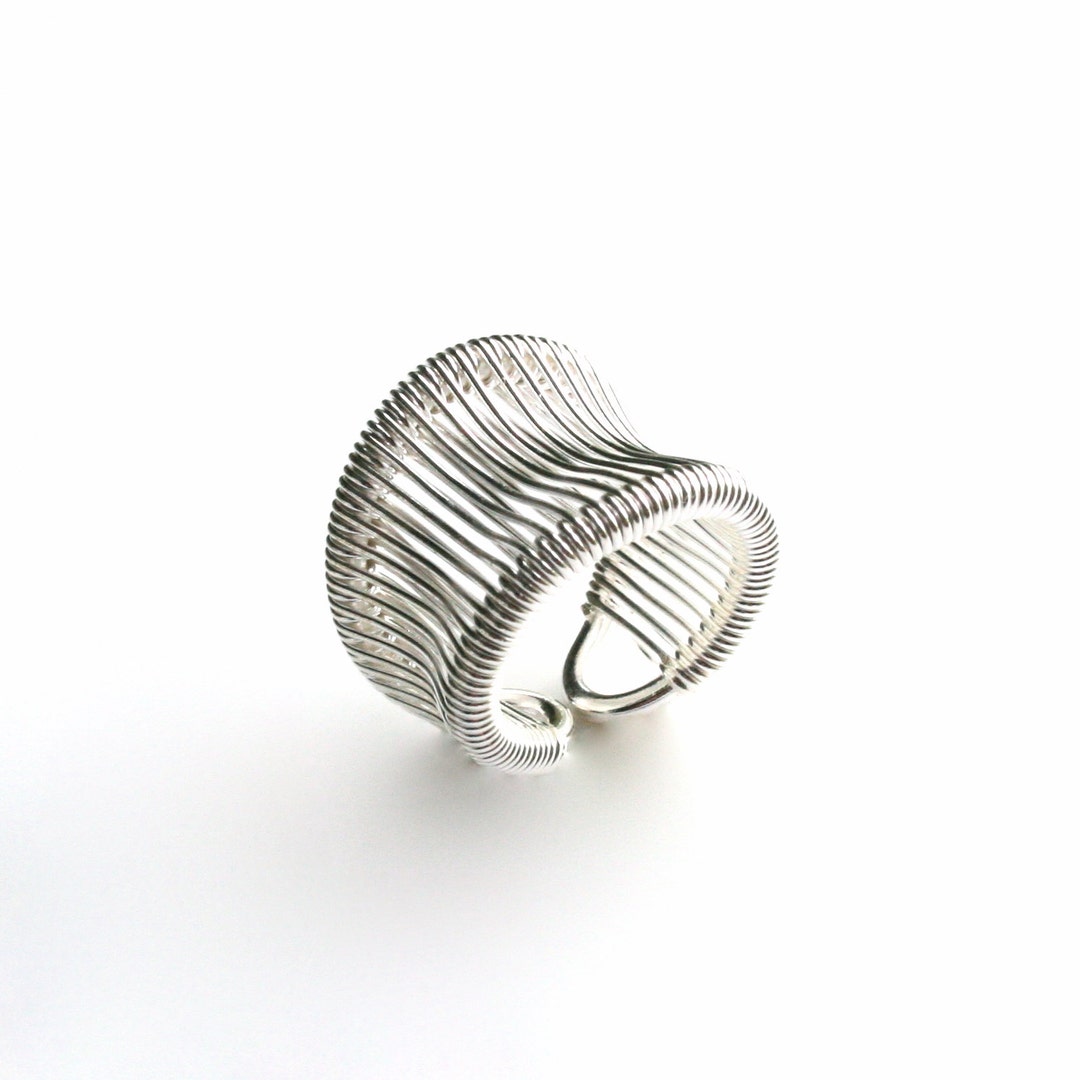 Silver Wire Band, Streamlined Sterling Silver Ring Handmade of Sturdy ...