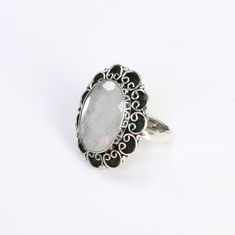 Faceted Oval Vintage Moonstone Ring. the Royal Elegant | Etsy