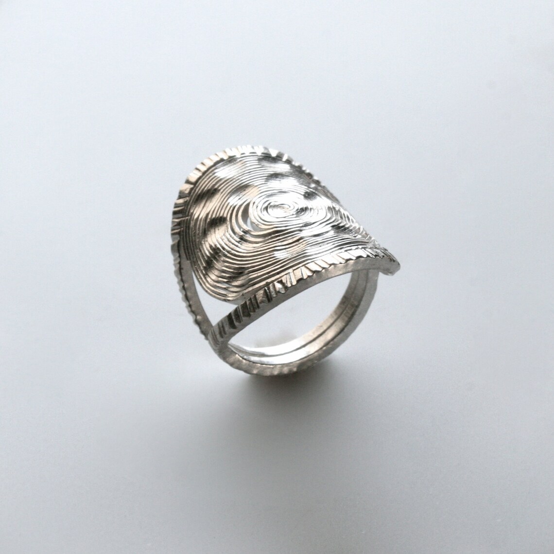 Modern Handmade Sterling Silver Adjustable Ring With a Hand - Etsy
